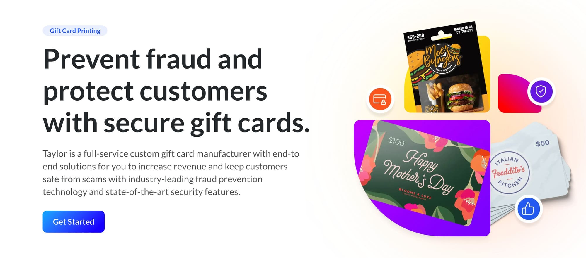 Custom Gift Card Printing with Fraud Prevention | Taylor
